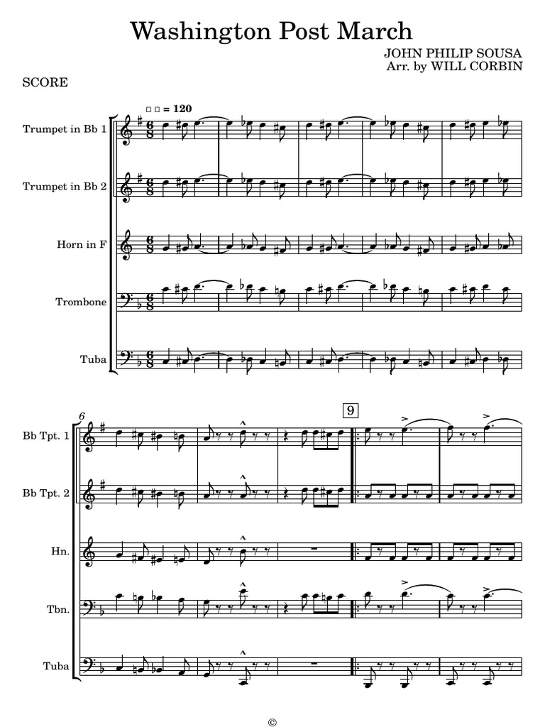 The Washington Post March John Philip Sousa Washington Post March | PDF ...