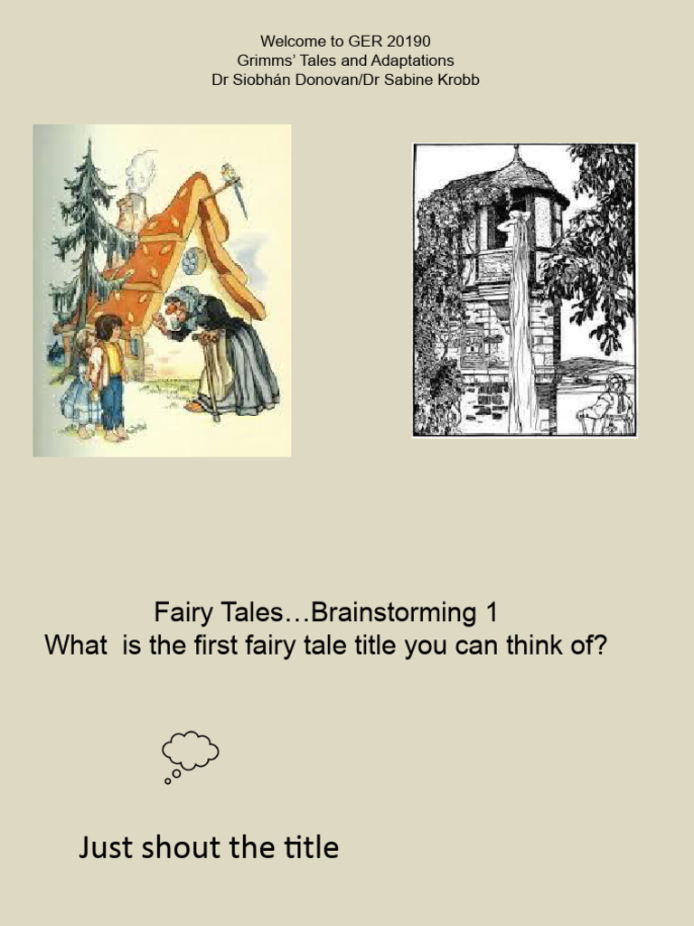 Week 1 Lecture Märchen-Fairy Tale | PDF | Fairy Tales | Fantasy