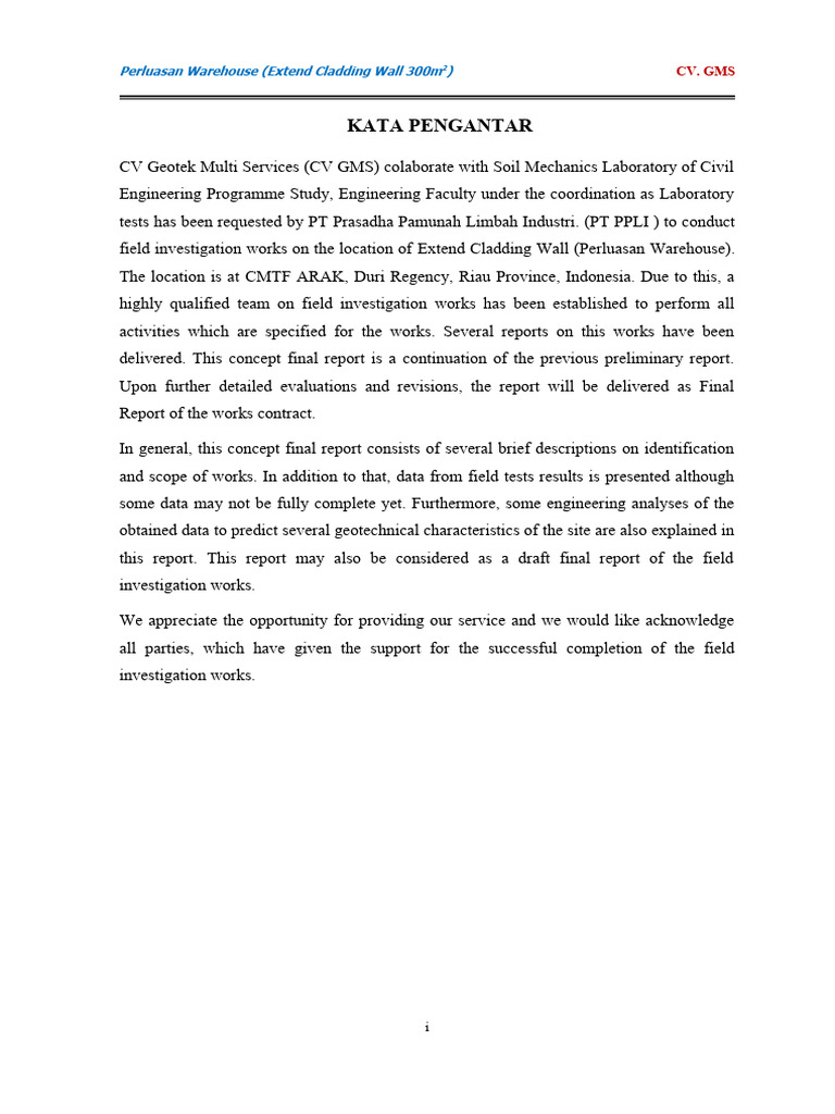 Laporan Penyelidikan Tanah PT PPLI | PDF | Civil Engineering | Geotechnical Engineering