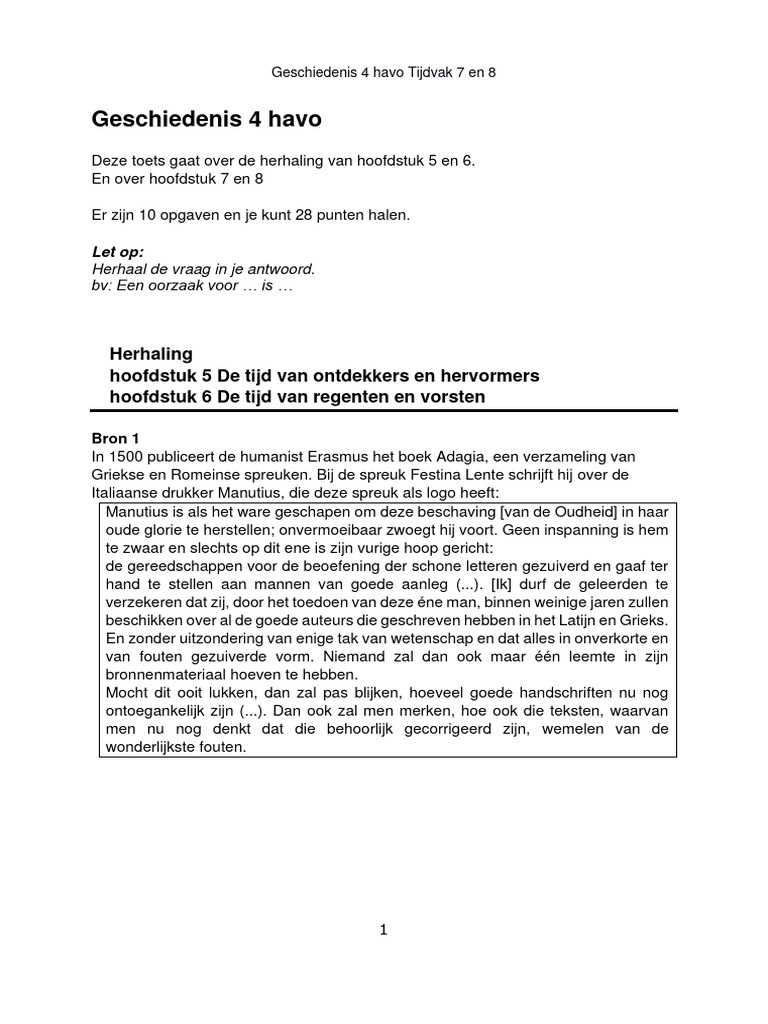 Geschiedenis 4 Havo | PDF