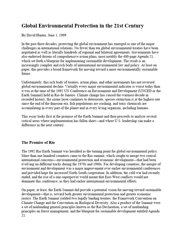 21st Century Global Environmental Challenges | PDF | Sustainability ...
