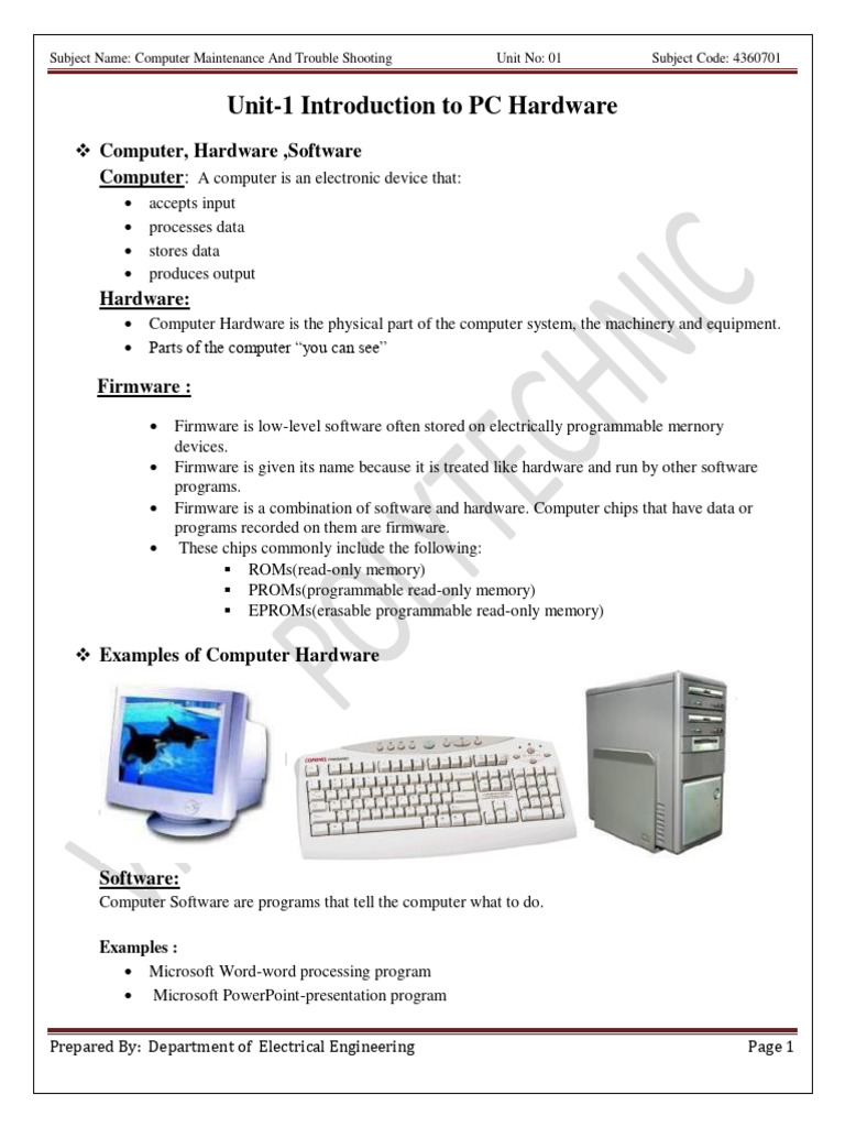 Cmts Unit 1 | Download Free PDF | Usb | Computer Data Storage