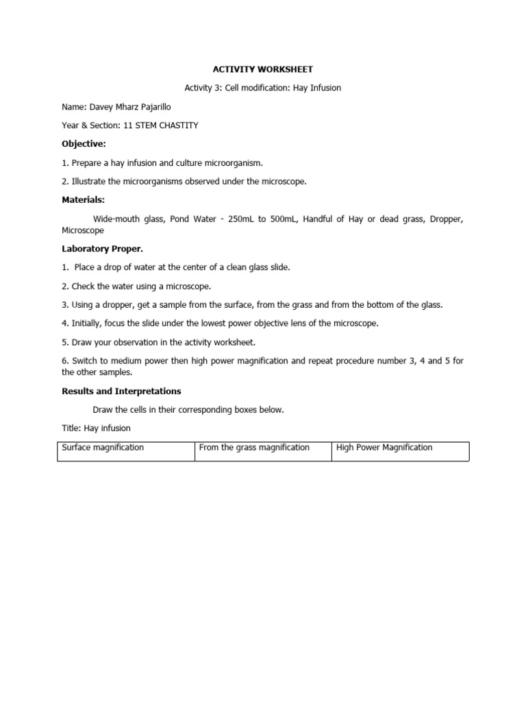 Pajarillo Davey Mharz Gen Bio 1 Worksheet Pdf Mitosis Cell Biology