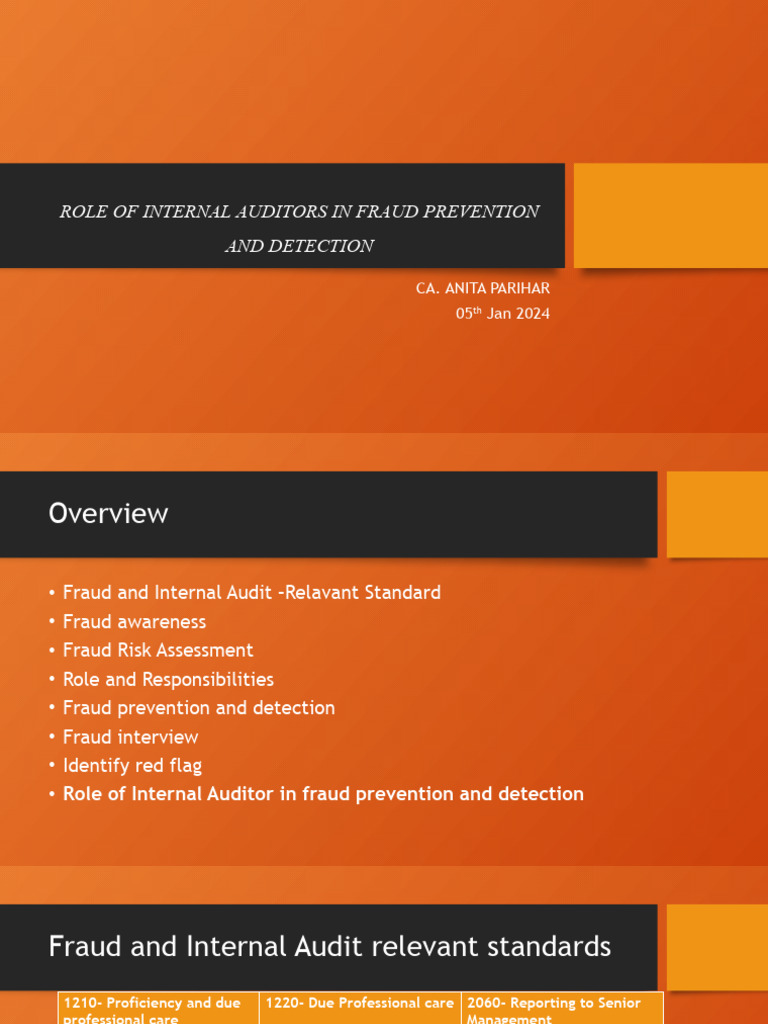 Role of Internal Auditors in Fraud Prevention | PDF | Internal Audit ...