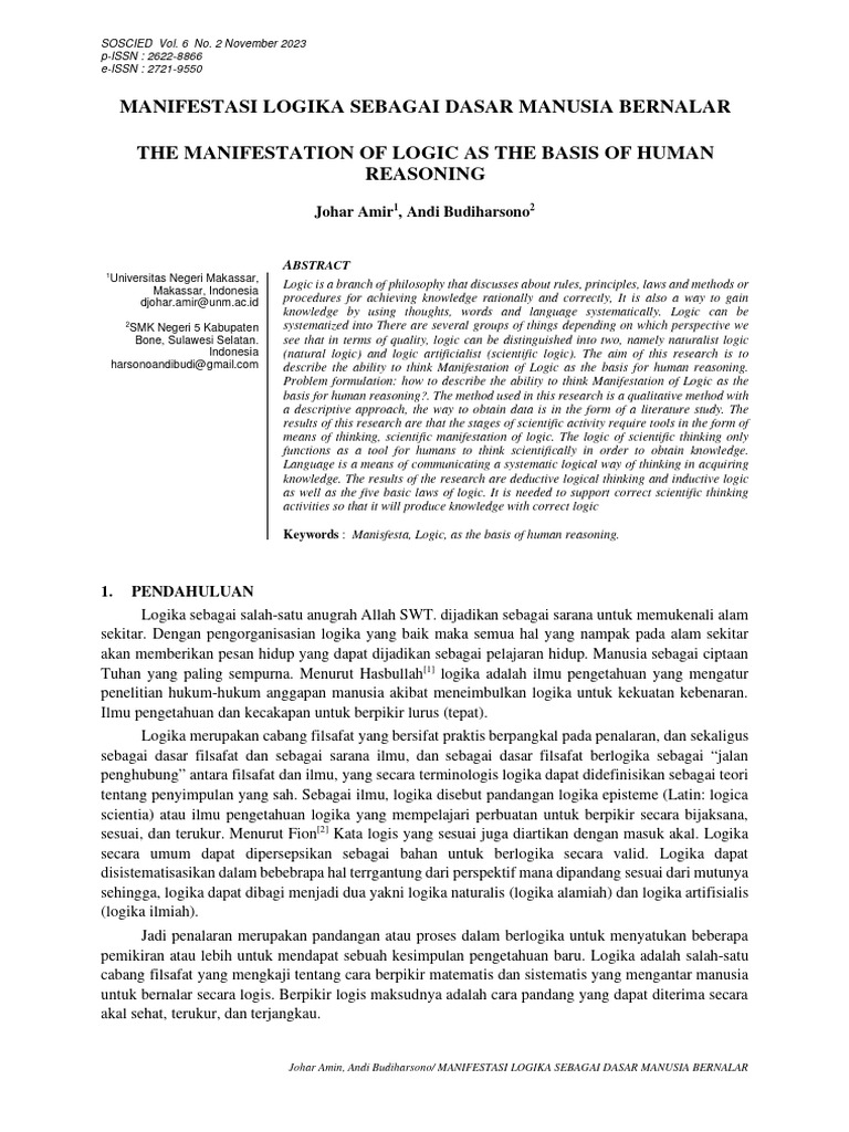 746-Article Text-3606-1-10-20240112 | PDF | Logic | Thought