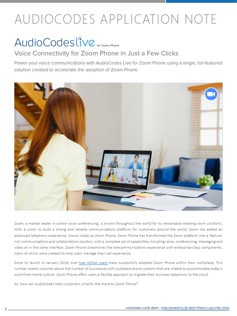 Audiocodes Live For Zoom | PDF | Telephone | Telecommunications