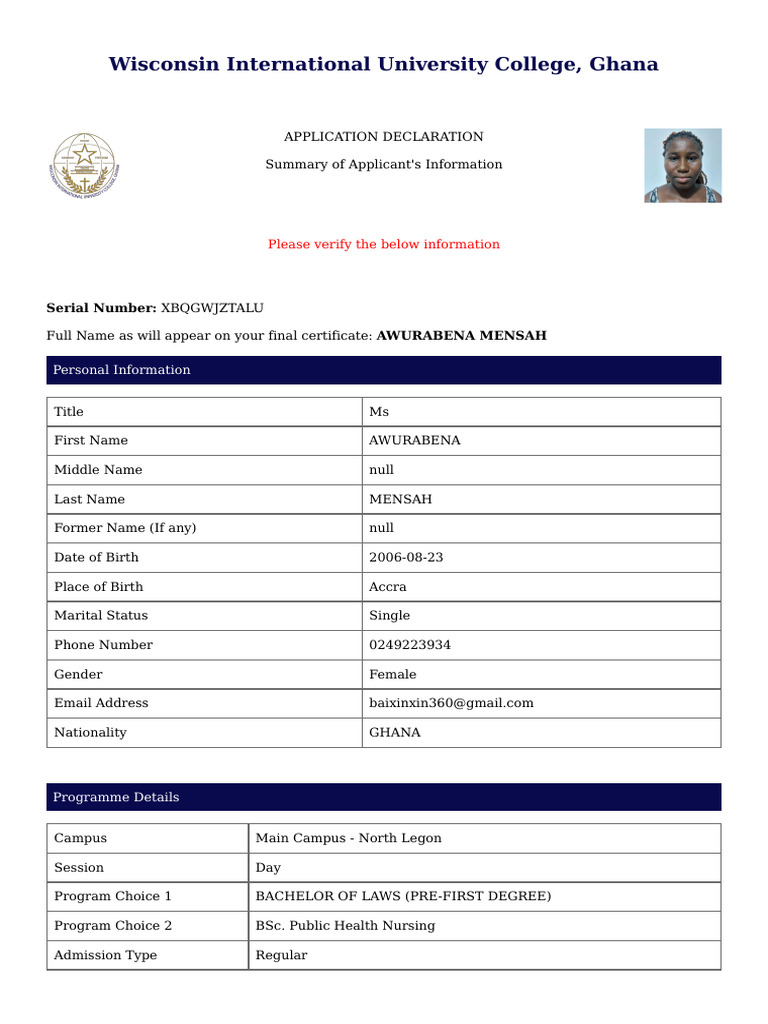 Admission Form | PDF | Bachelor's Degree | Qualifications