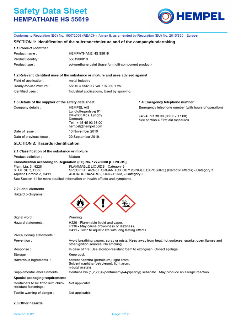 HEMPATHANE HS 5561900010 En-Us | PDF