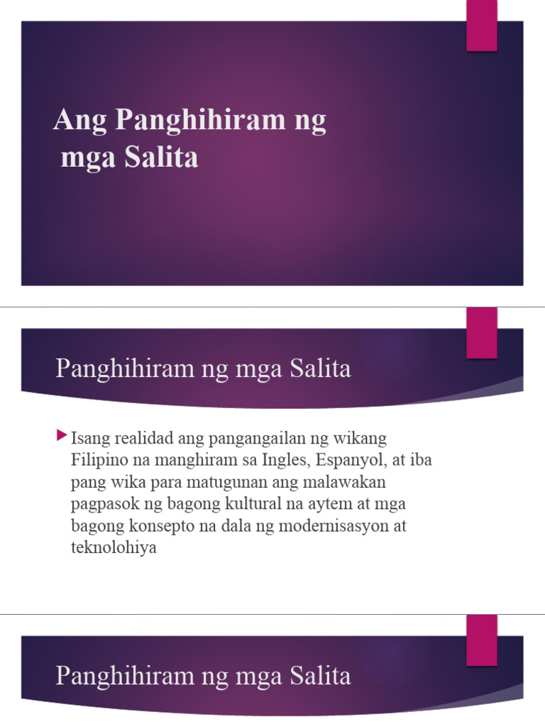 PANGHIHIRAM NG MGA SALITAPpt | PDF