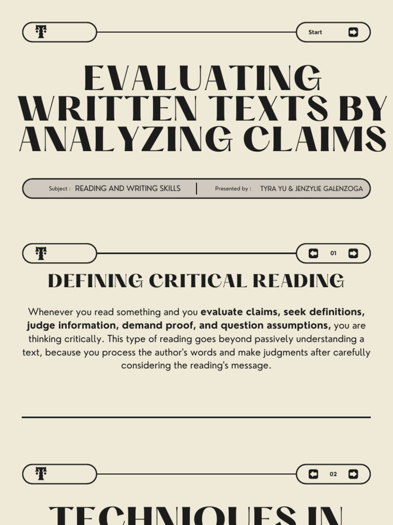 Evaluating Written Texts by Analyzing Claims | Download Free PDF ...