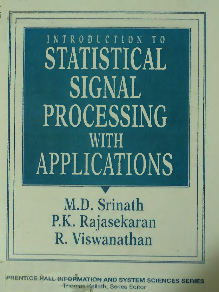 SDE 1st Intro To Statistical Signal Processing | PDF