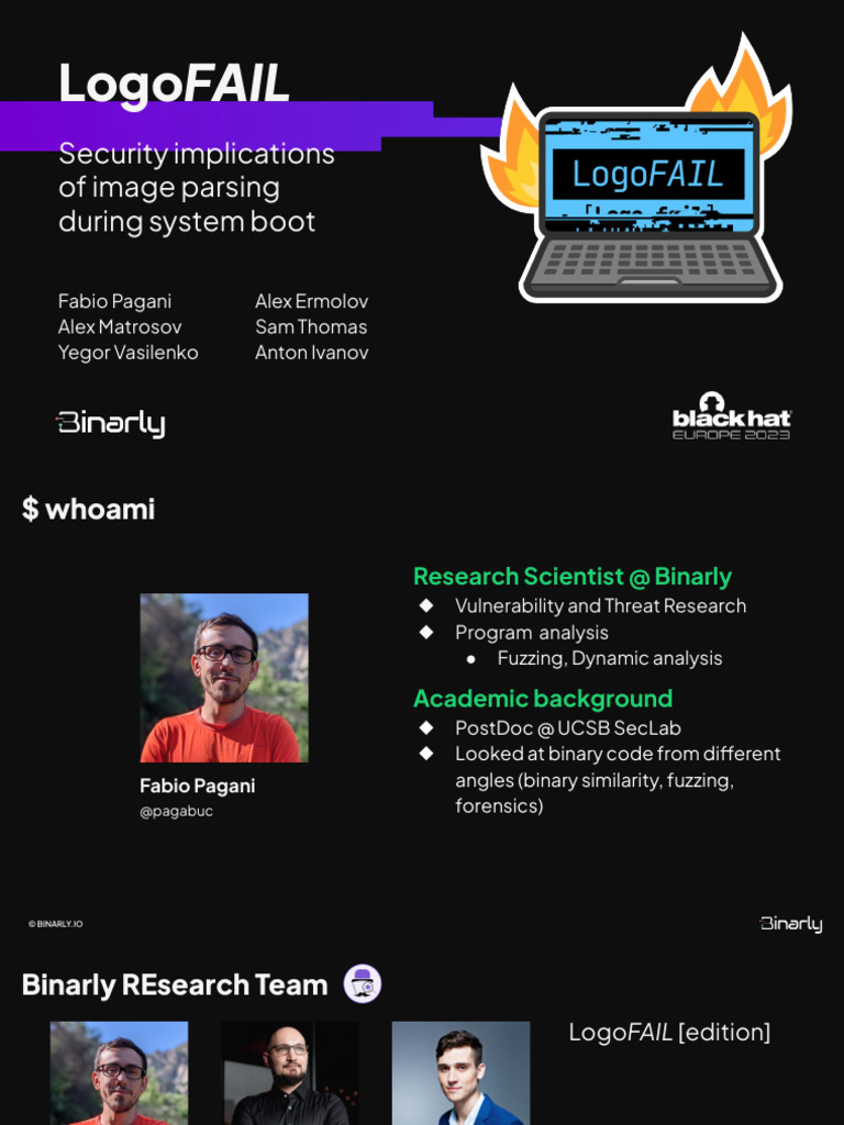 EU 23 Pagani LogoFAIL Security Implications of Image REV2 | PDF | Booting | Computing