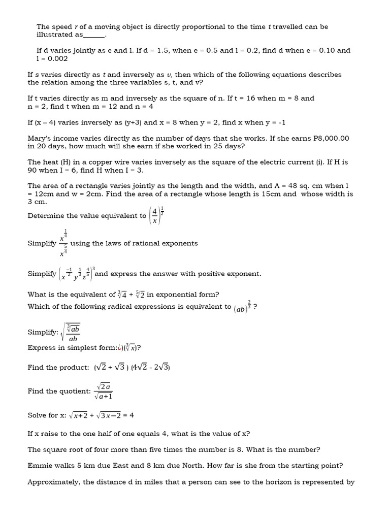 The Speed R Of A Moving Object Is Directly Proportional To The Time T