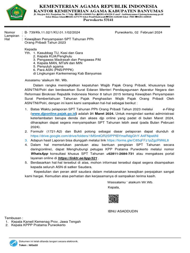 Kewajiban SPT Tahunan PPh 2023 ASN | PDF