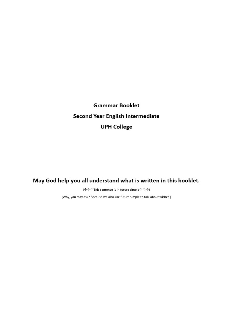 Grammar Handout | PDF | Grammatical Tense | Verb
