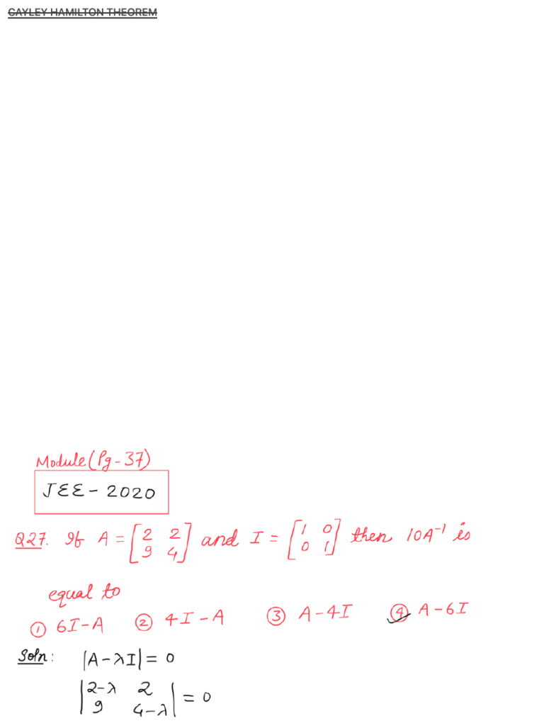 Cayley Hamilton Theorem | PDF