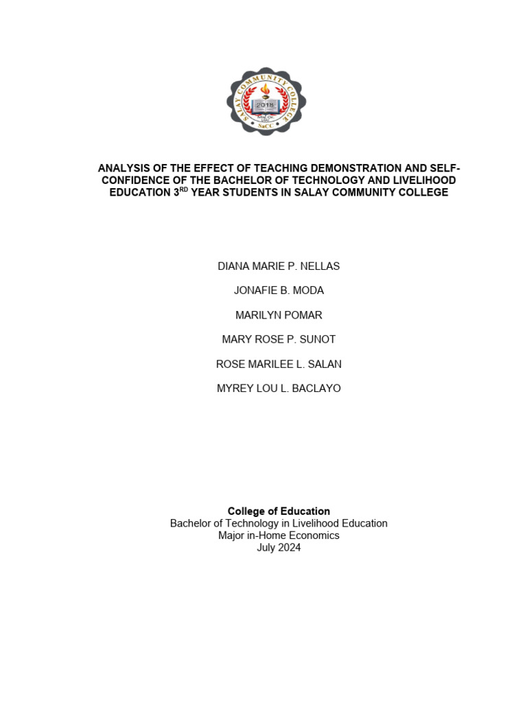 Impact of Demo Teaching on Confidence | PDF | Methodology | Lesson Plan