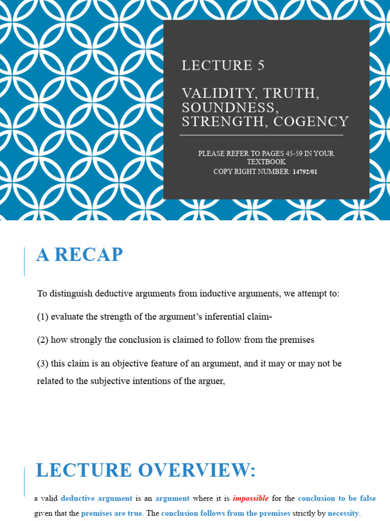 Understanding Validity and Cogency | PDF | Argument | Deductive Reasoning