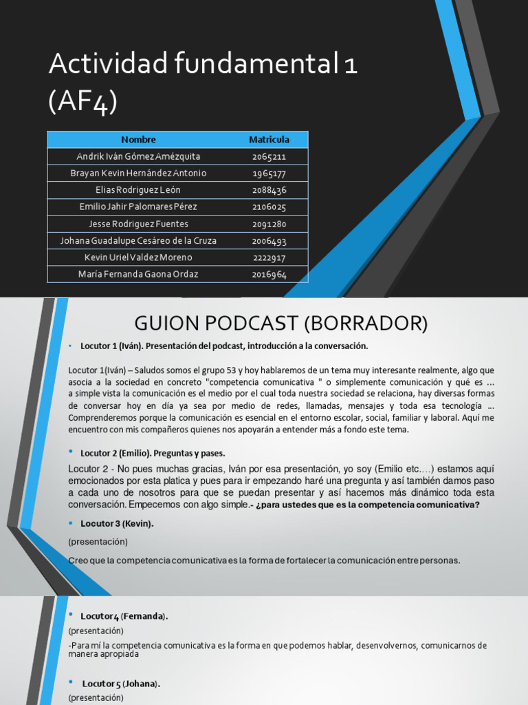 Actividad Fundamental 1 (AF4) | PDF | Familia | Experiencia