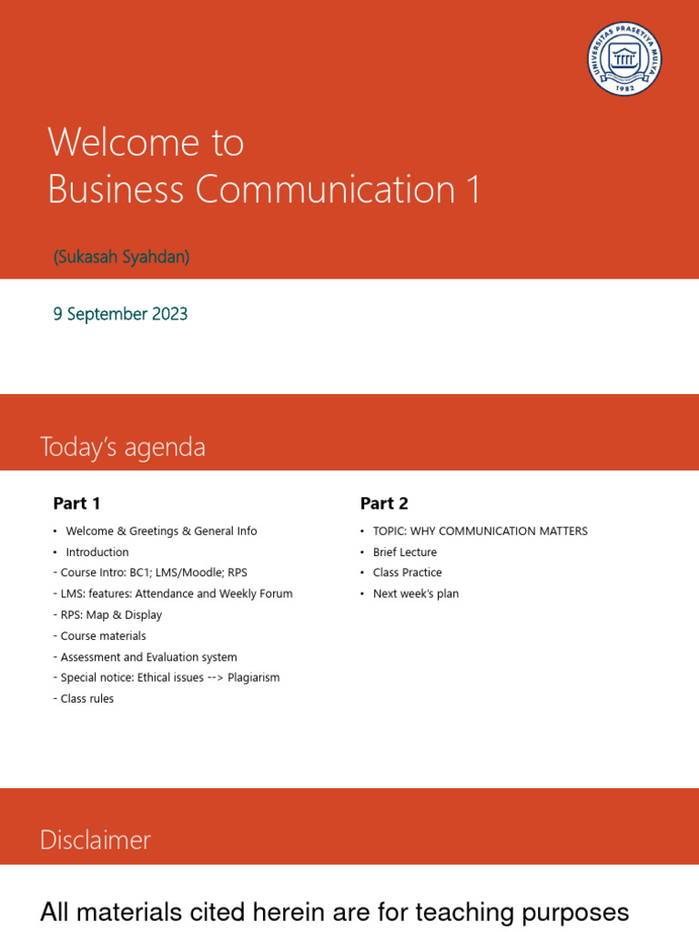 M1 Intro To Business Communication 1 - SSY - Orig | PDF | Communication ...