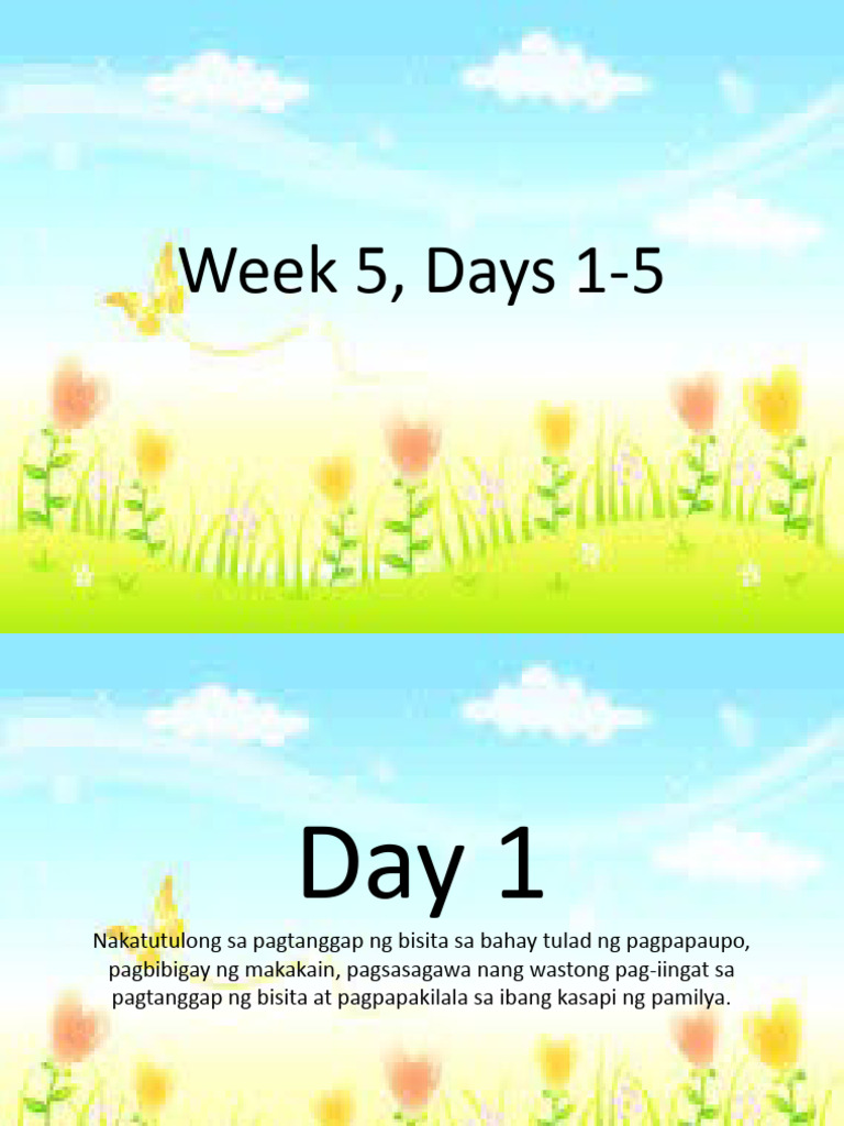 w5, Days 1-5.aralin12HE | PDF