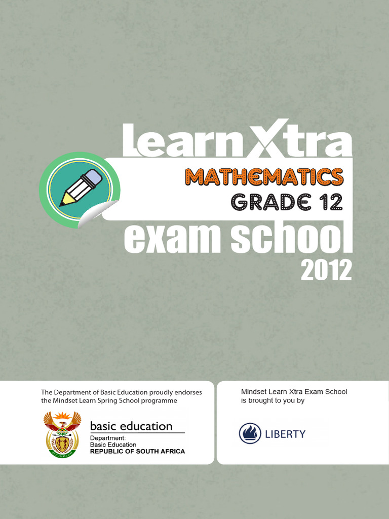 Grade 12 Math Exam Guide 2012 | PDF | Mathematics | Elementary Mathematics