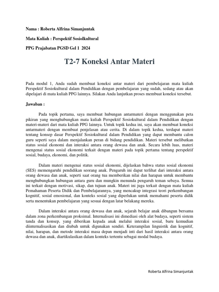 T2-7 Koneksi Antar Materi - Perspektif Sosio Kultural | PDF