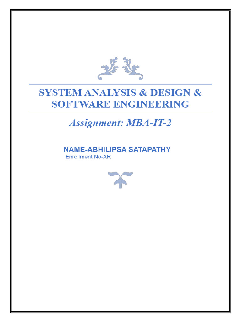 System Analysis & Design & Software Engineering: Assignment: MBA-IT-2 | PDF | System | Databases