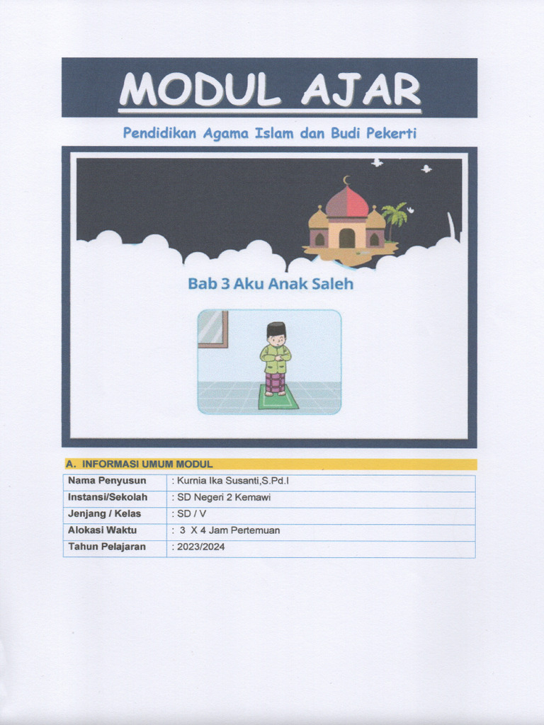 Modul Ajar Kelas 5 Bab 3 Pdf