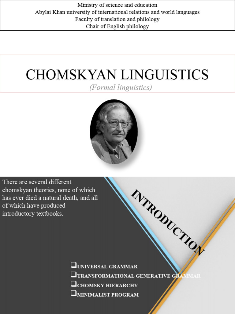 Chomskyan Linguistics | PDF | Noam Chomsky | Language Acquisition