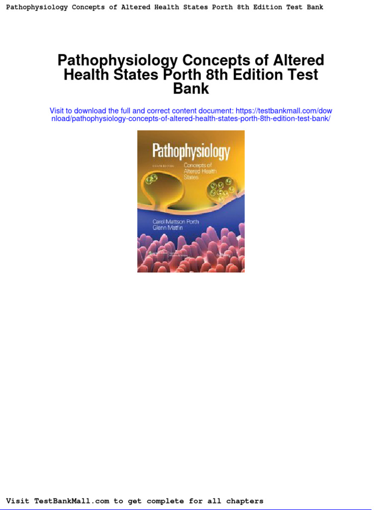 Full Pathophysiology Concepts of Altered Health States Porth 8Th ...