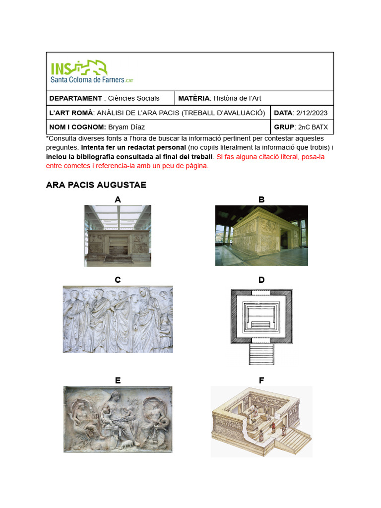 Treball Art Romà Ara Pacis | PDF