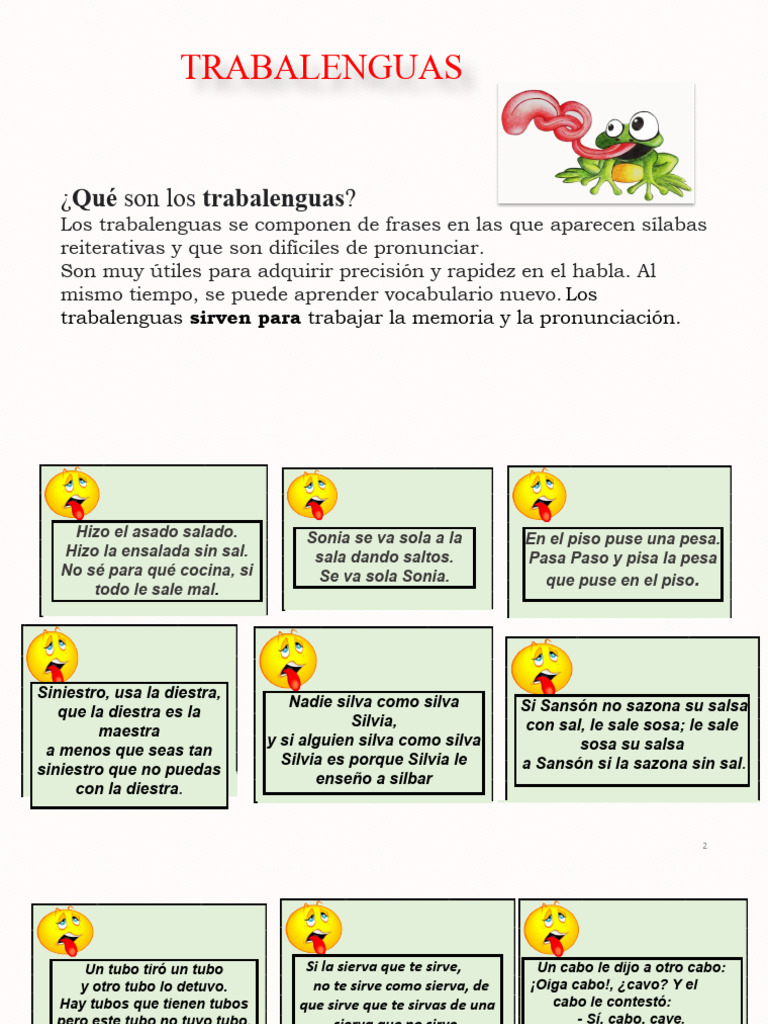 Presentacion Trabalenguas | PDF | Comida y bebida | Cocina