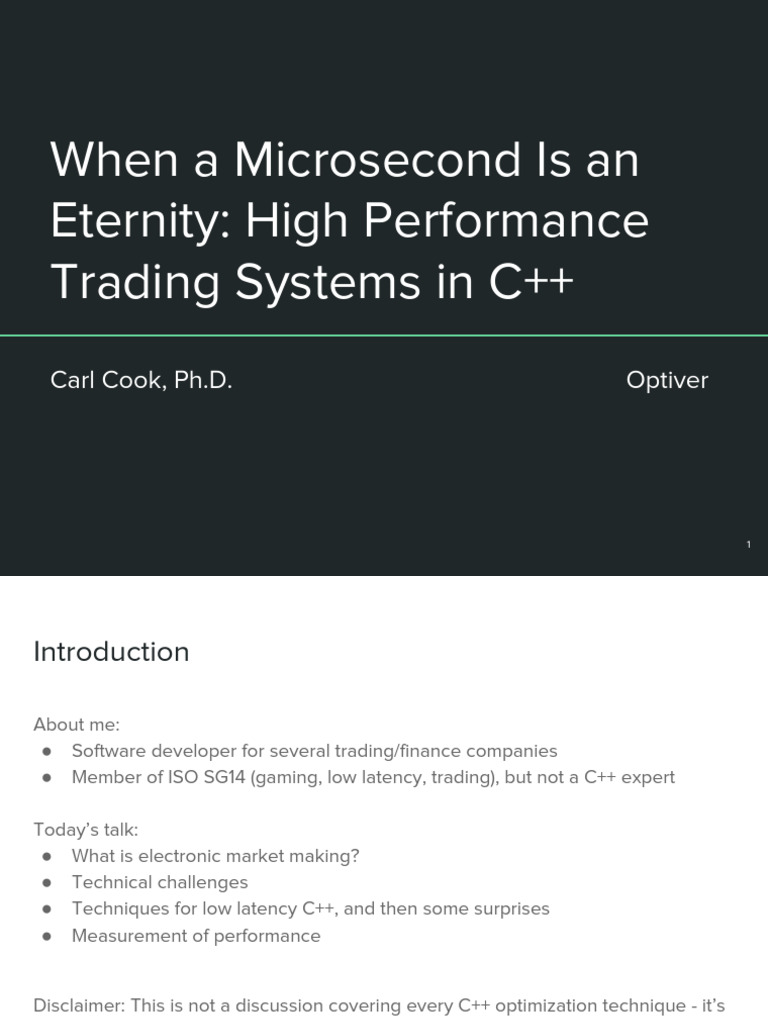 When A Microsecond Is An Eternity - Carl Cook - CppCon 2017 | PDF | Cpu ...