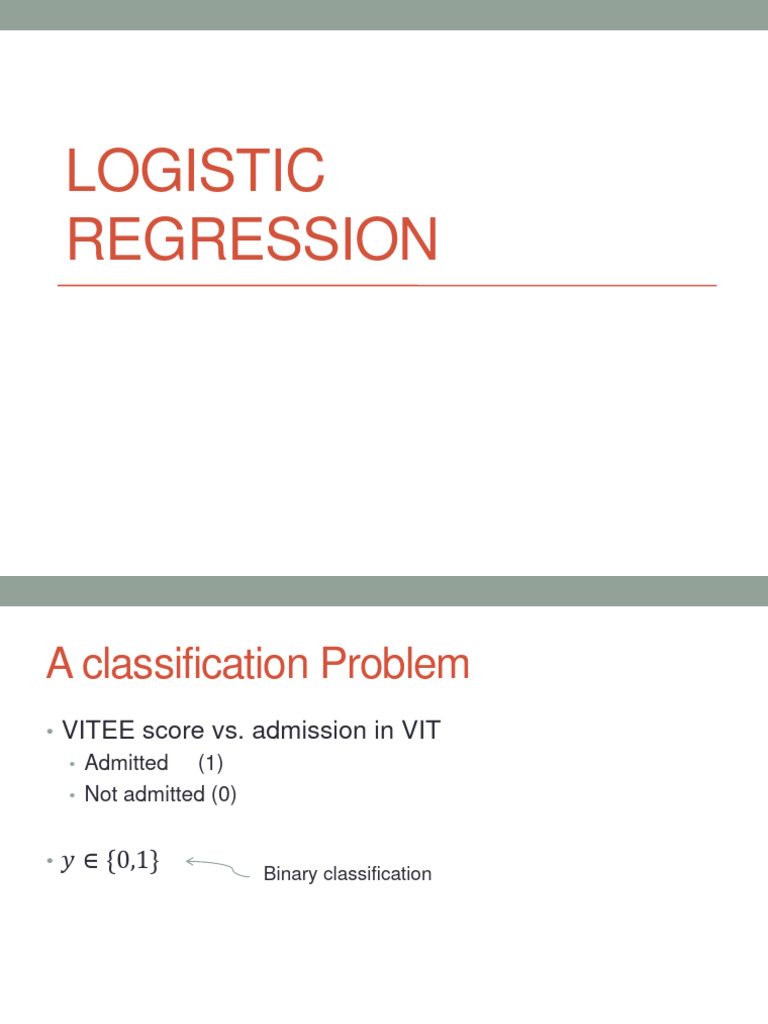 Logistic Regression for Binary Classification | PDF | Logistic ...