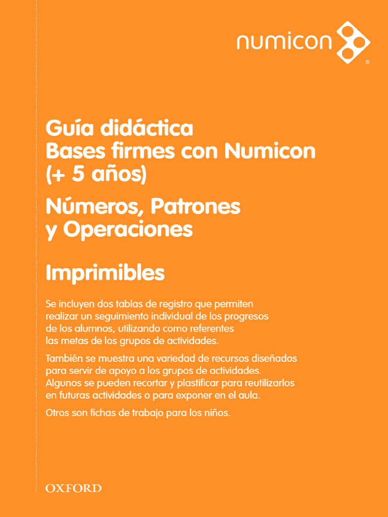 Guía Didáctica Bases Firmes Con Numicon (+ 5 Años) Números, Patrones y ...