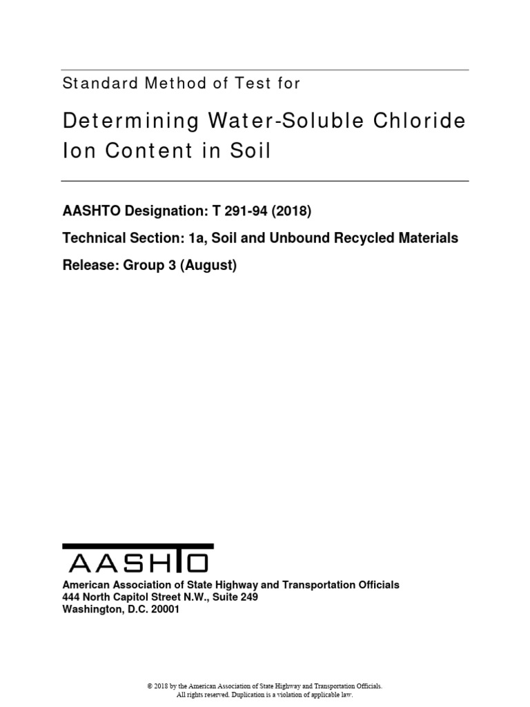 Aashto T 291-1994 (R 2018) | PDF | Ph | Soil
