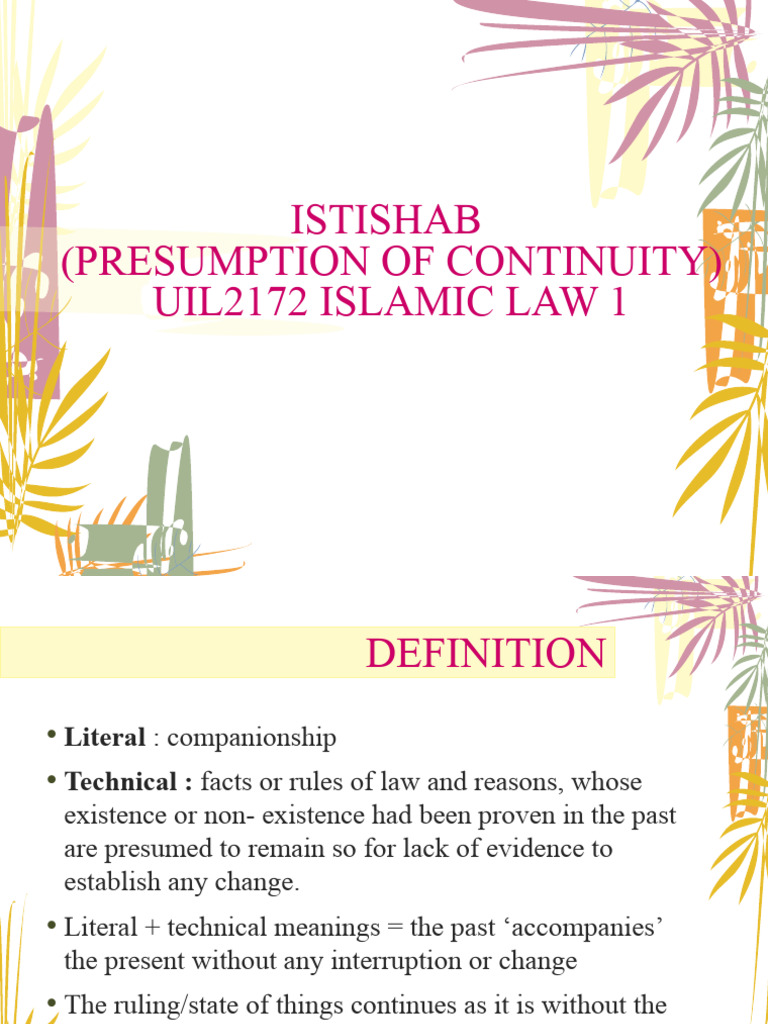 Istishab (Juristic Preference) | PDF | Presumption Of Innocence | Sharia