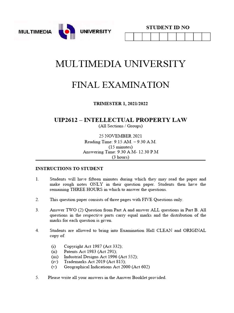 Ip Final 2021 | PDF | Trademark | Intellectual Property