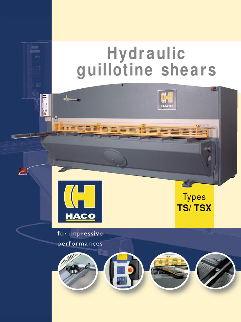 Hydraulic Guillotine Shears: Types | PDF | Sheet Metal | Manufactured Goods