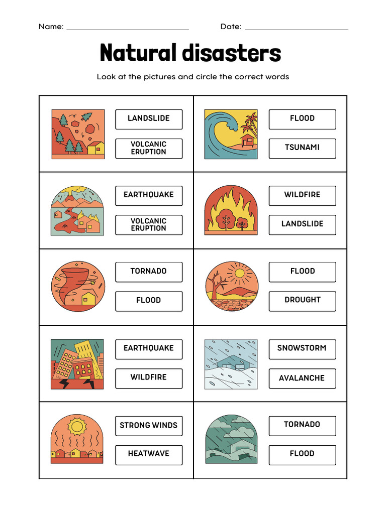 Natural Disasters Worksheet for Grade 3 | PDF | Natural Disasters ...