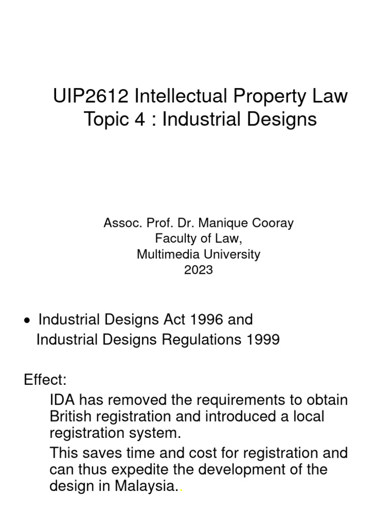 Topic 4 - Industiral Designs - Lecture Notes | PDF | Employment | Legal ...