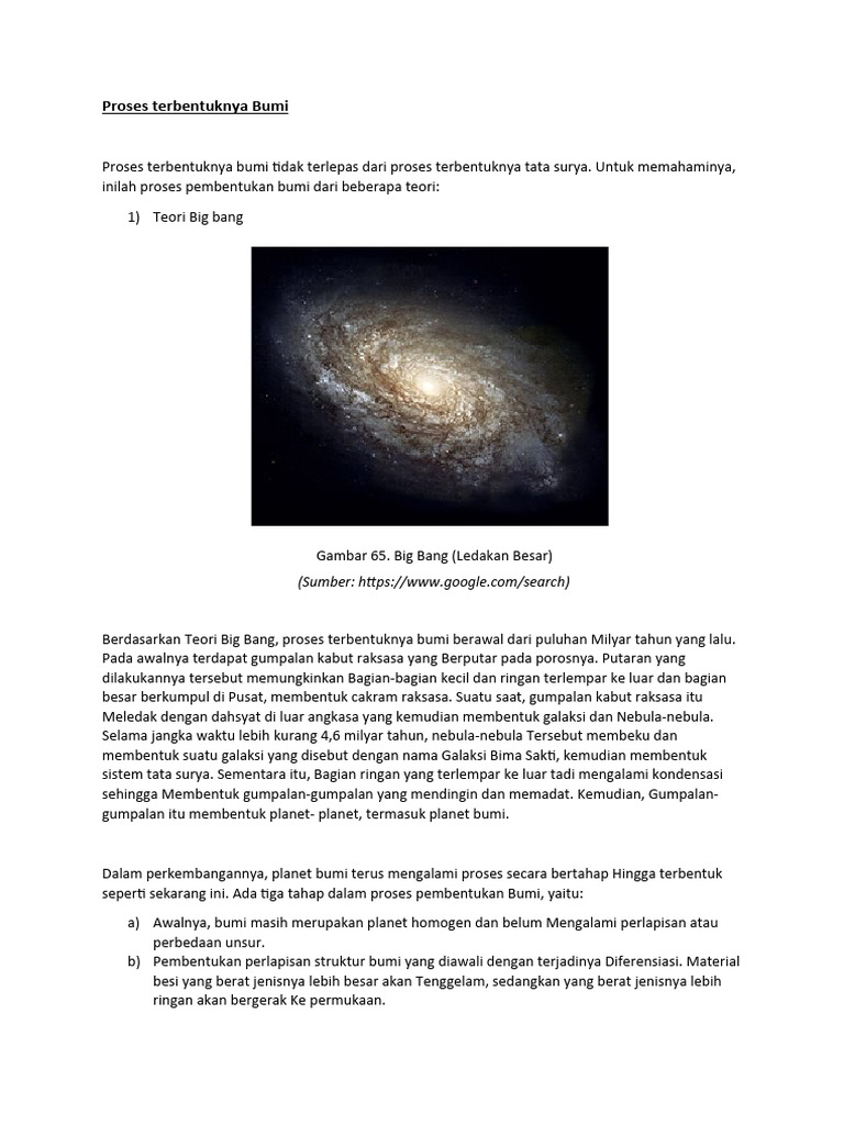 Proses Pembentukan Bumi Dari Beberapa Teor | PDF