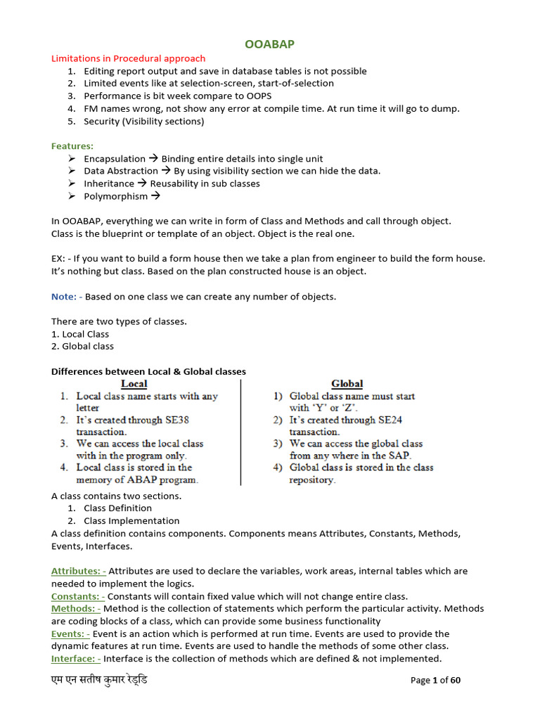 Ooabap Pdf Class Computer Programming Method Computer Programming
