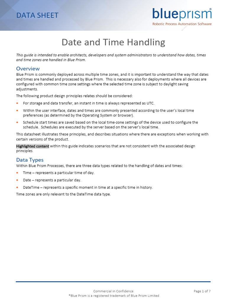 v6 Data Sheet - Date and Time Handling | PDF | Databases | Computing