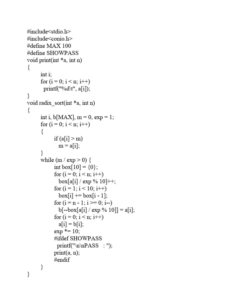 Radix Sort Pdf