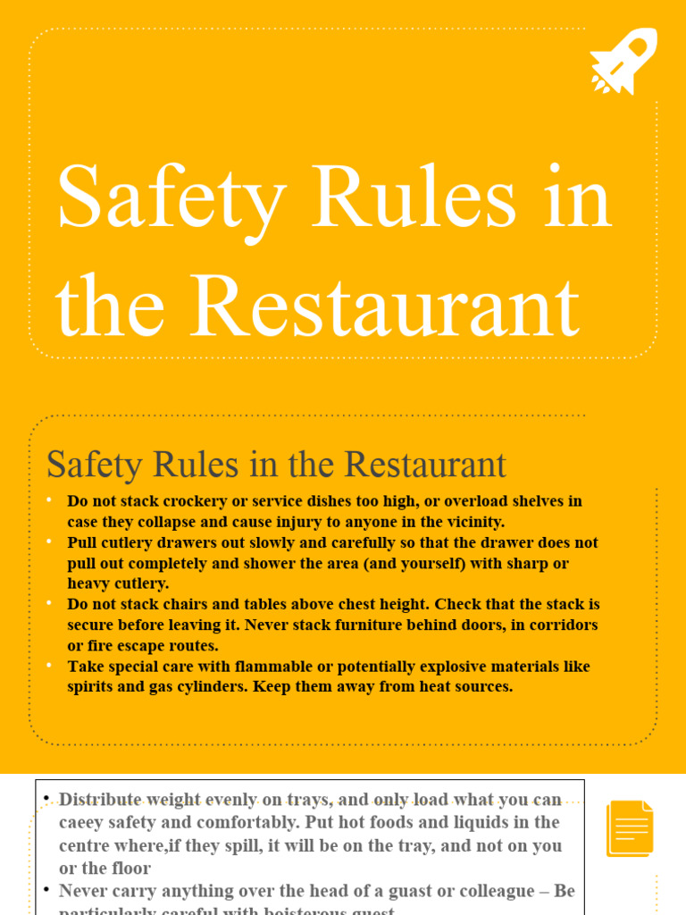 8 Safety in The Restaurant 1 | PDF | Cooking, Food & Wine | Home & Garden