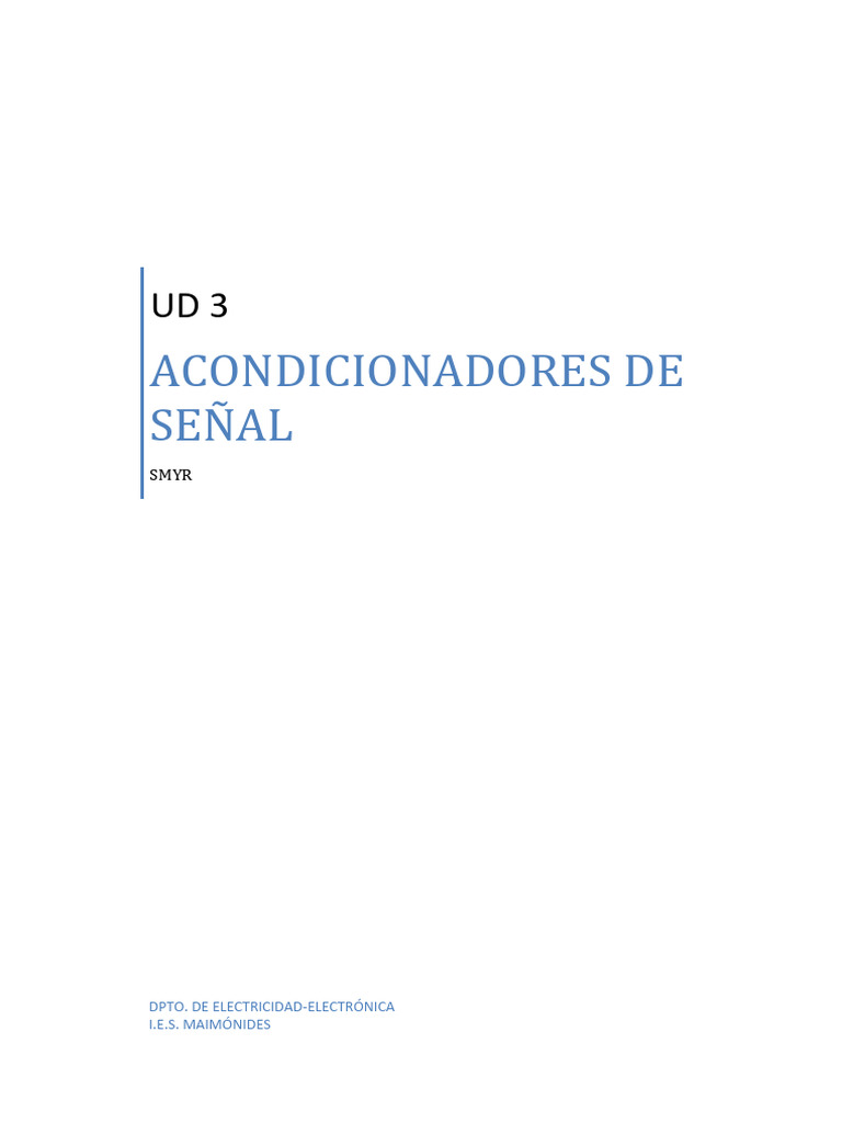 UD3 Acondicionadores de Señal v3 | PDF | Filtro electronico | Calibración