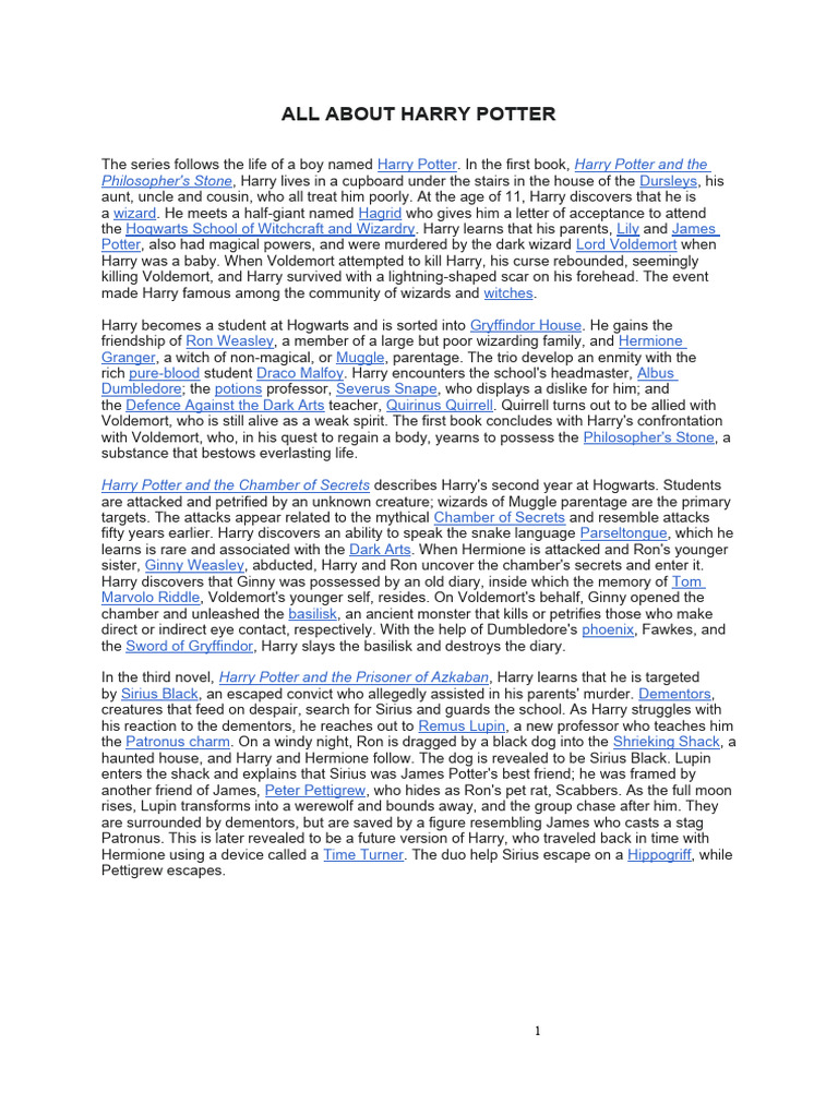 Harry Potter | PDF | Fantasy Worlds | Fictional Universes