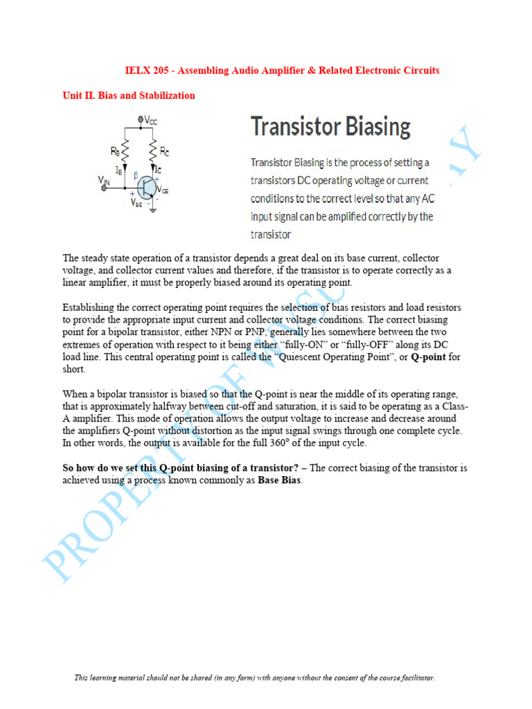 Ielx 205 Unit Ii | PDF | Field Effect Transistor | Amplifier